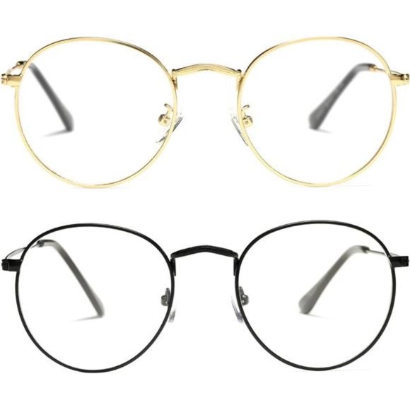 Accessories | Classic Round Metal Clear Lens Glasses Frame Unisex ...